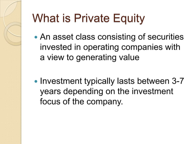 Introduction to Private Equity | PPTX | Private Equity | Business ...