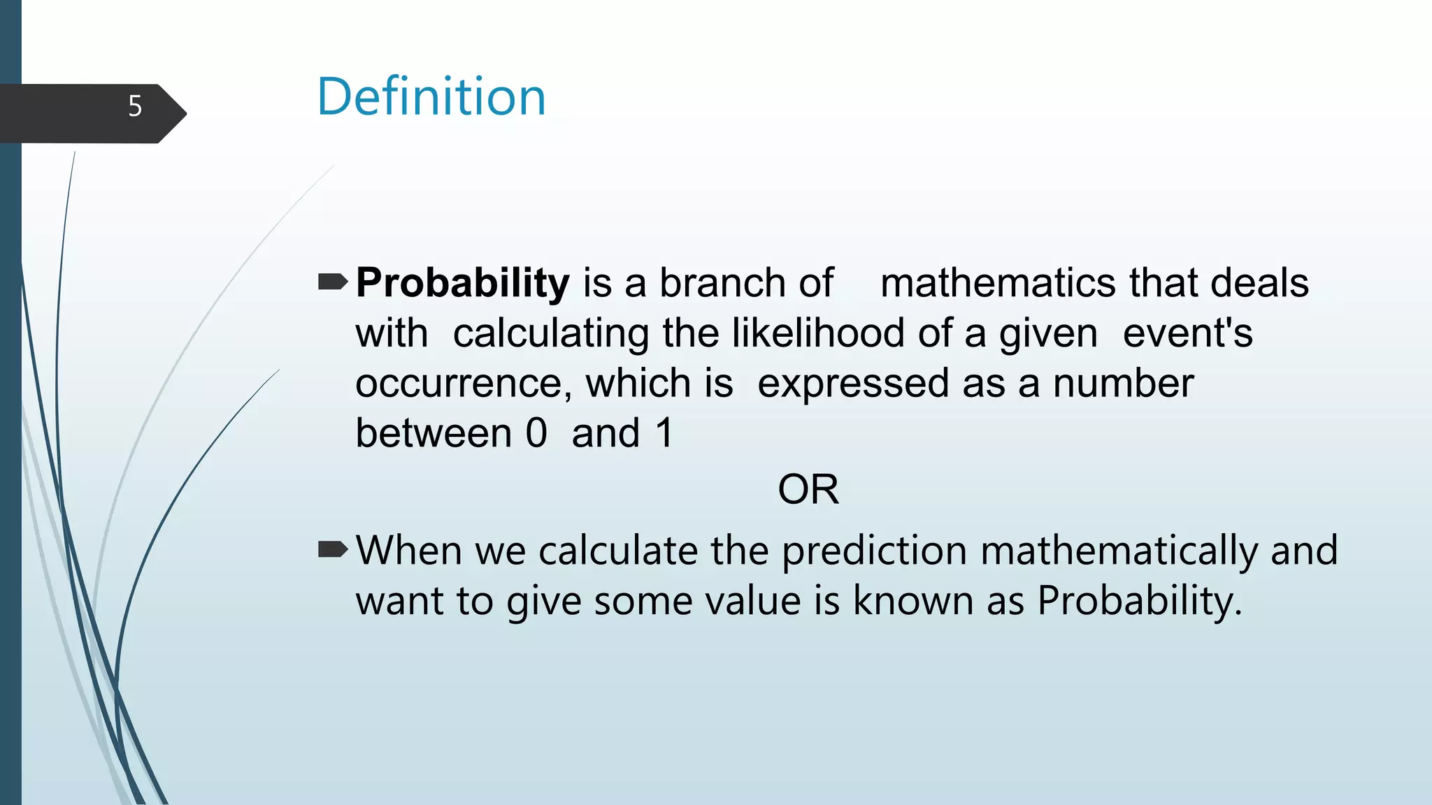 Introduction to probability | PPT