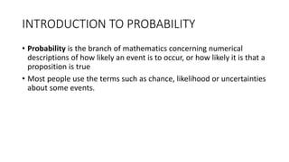 Introduction to probability | PPTX