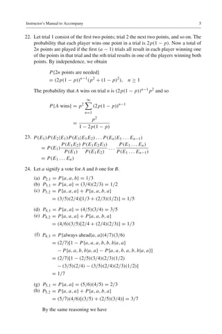Solutions for Exercises in Introduction to Probability Models, 11th ...