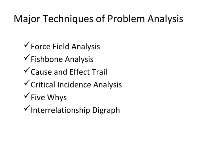 Introduction To Problem Analysis