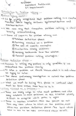 Introduction to problem solving | PDF