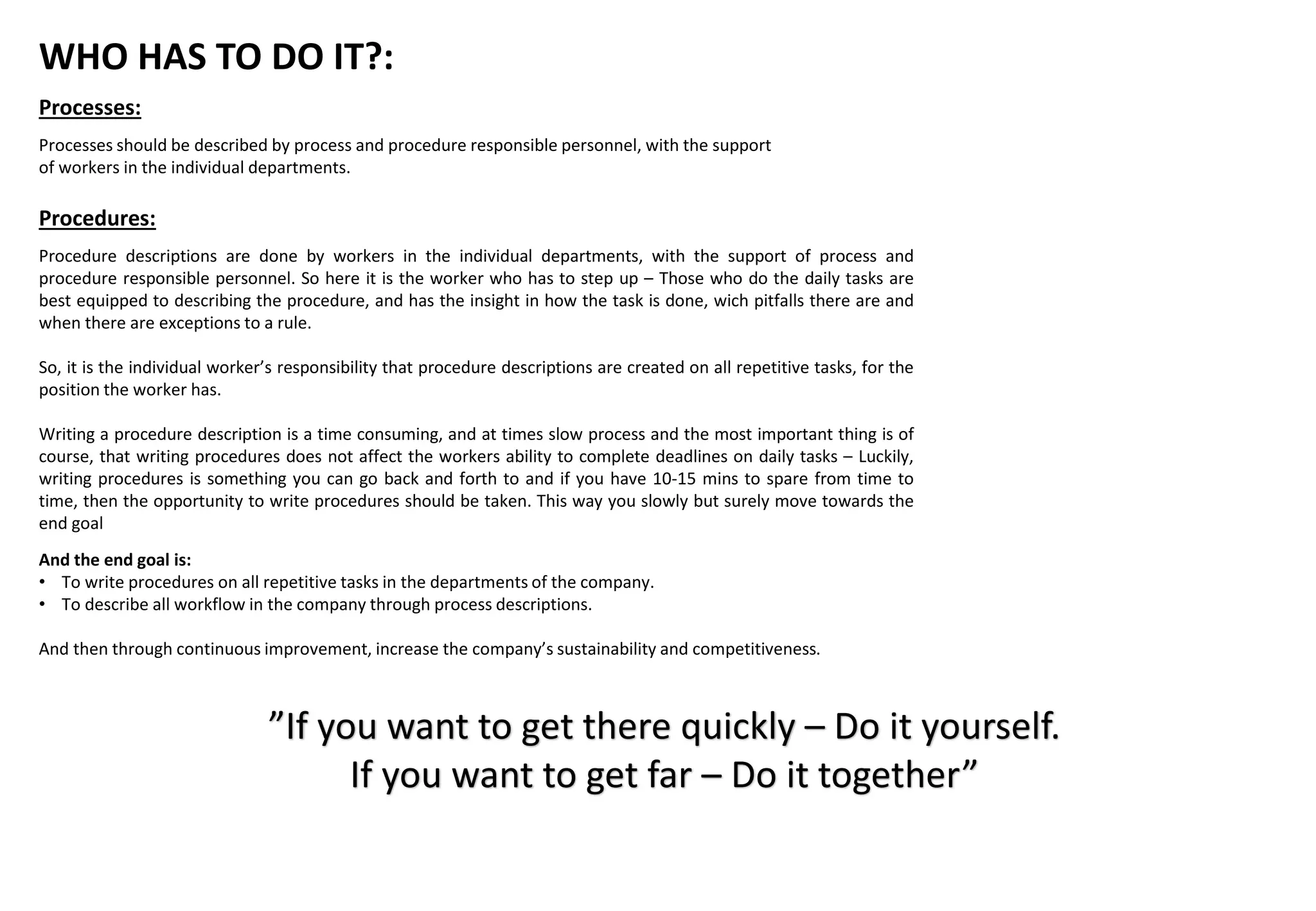 Introduction to processes and procedures | PPTX