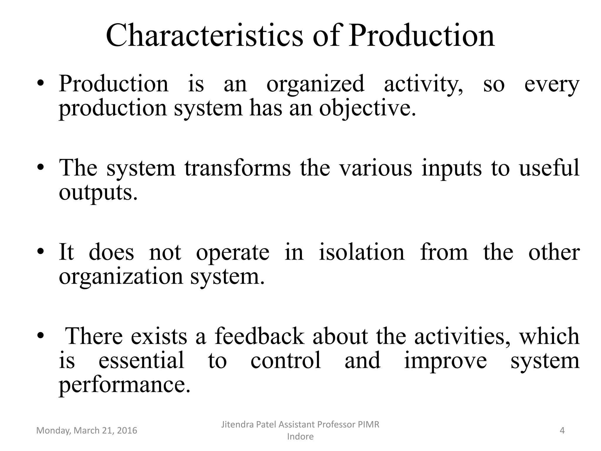 Introduction to production and operation management | PPTX