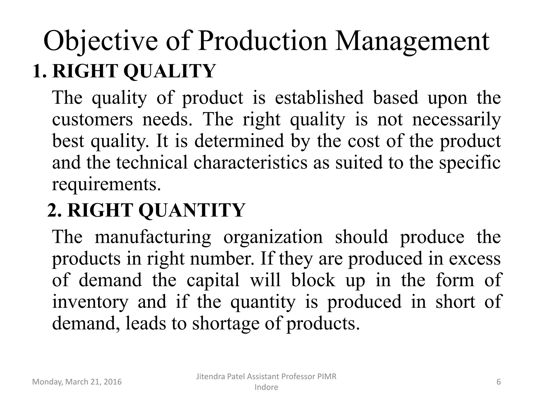 Introduction to production and operation management | PPTX