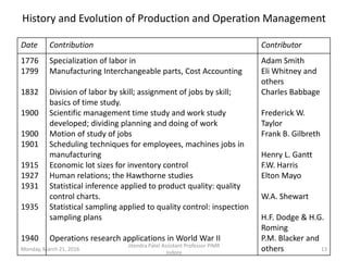 Introduction to production and operation management | PPTX