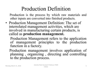 Introduction to production and operation management | PPTX