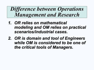 Introduction to production and operations management | PPT