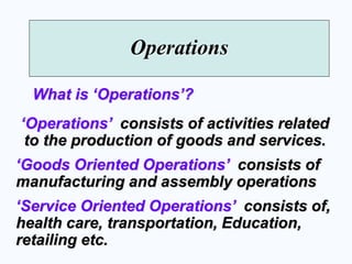 Introduction to production and operations management | PPT