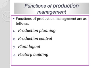Introduction to production and production management | PPTX