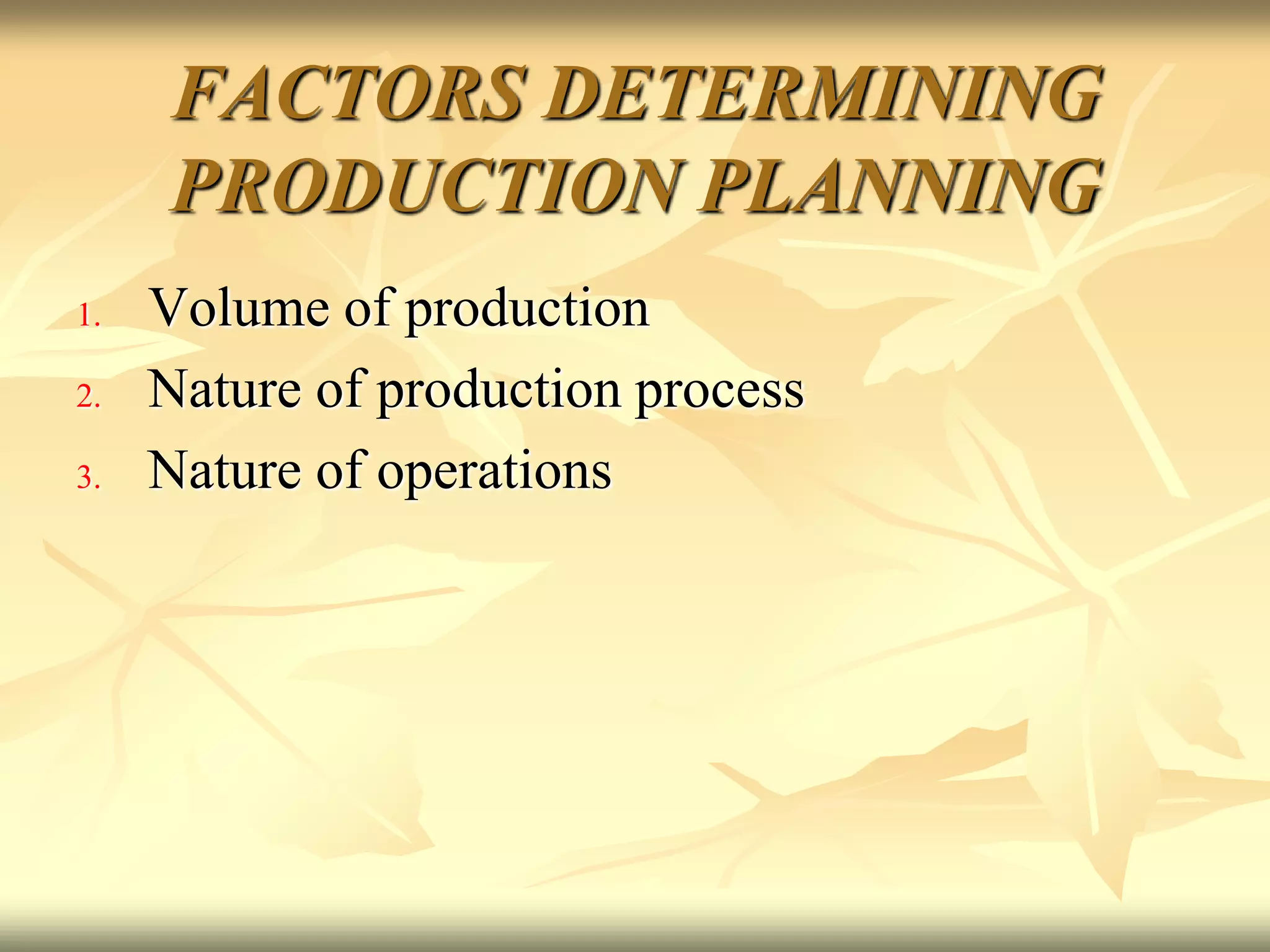Introduction to production planning and control | PPT