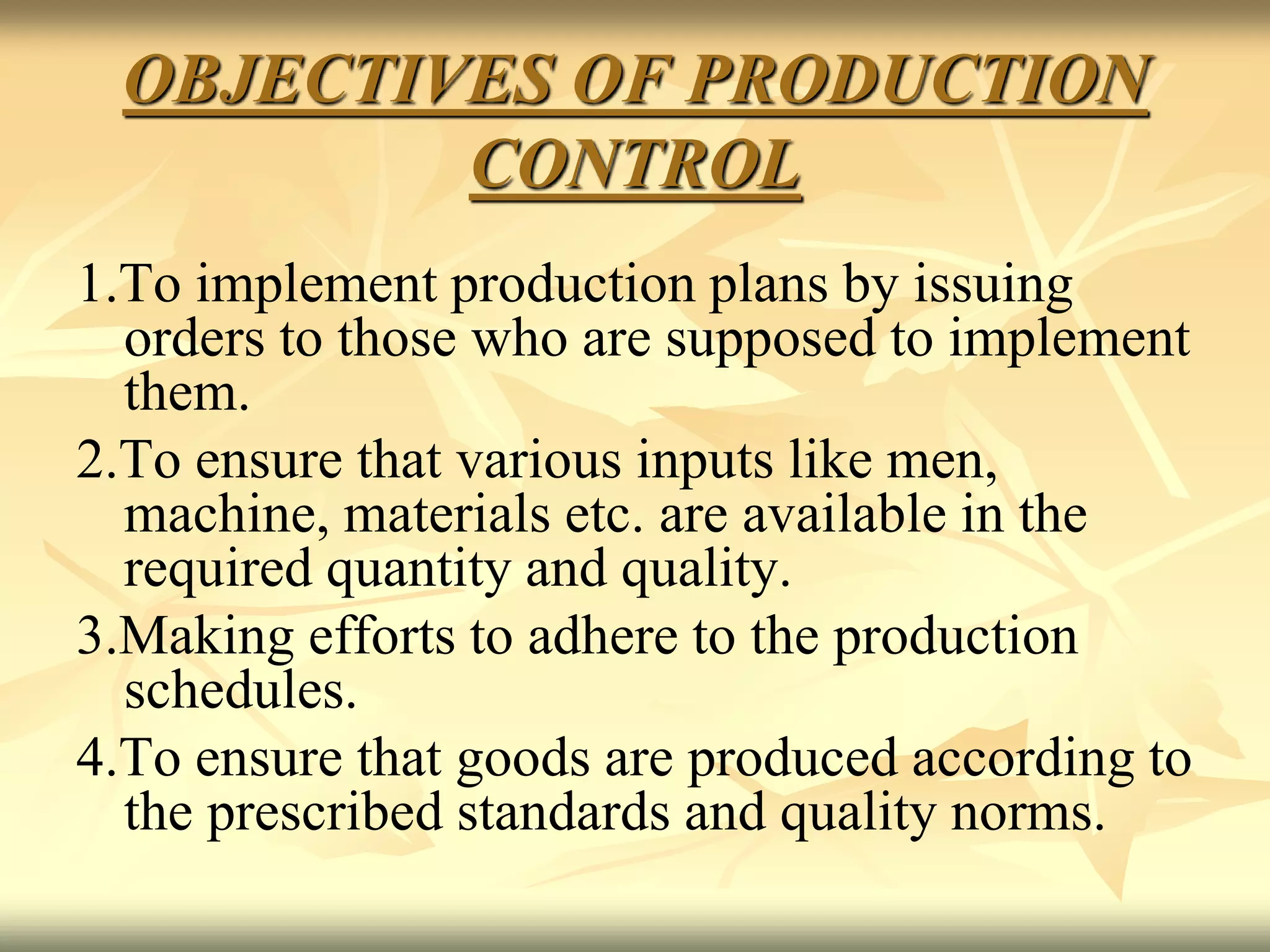 Introduction to production planning and control | PPT