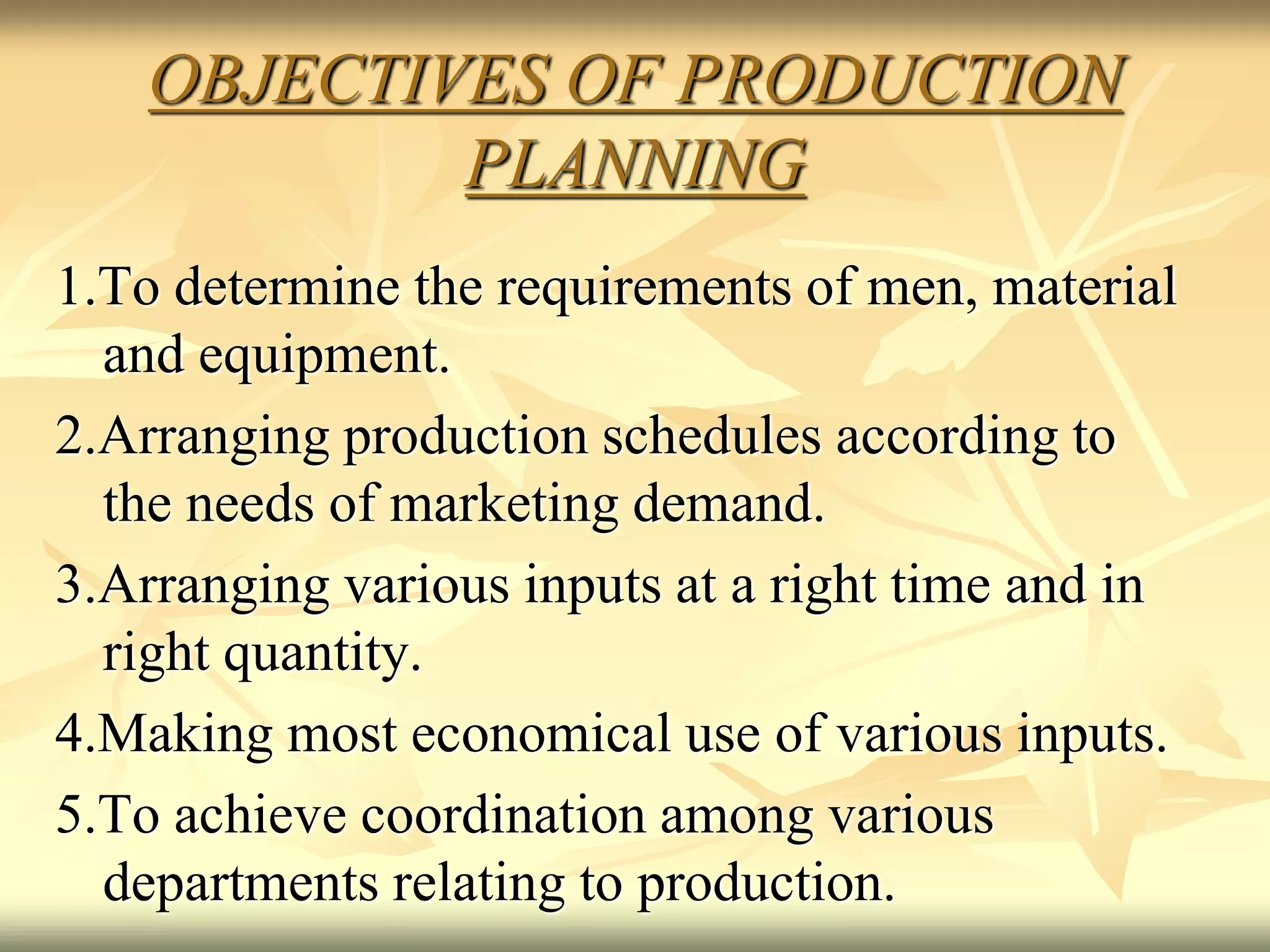 Introduction to production planning and control | PPT