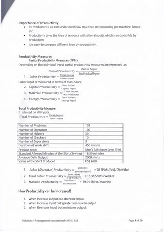 Introduction to Productivity and Quality | PDF