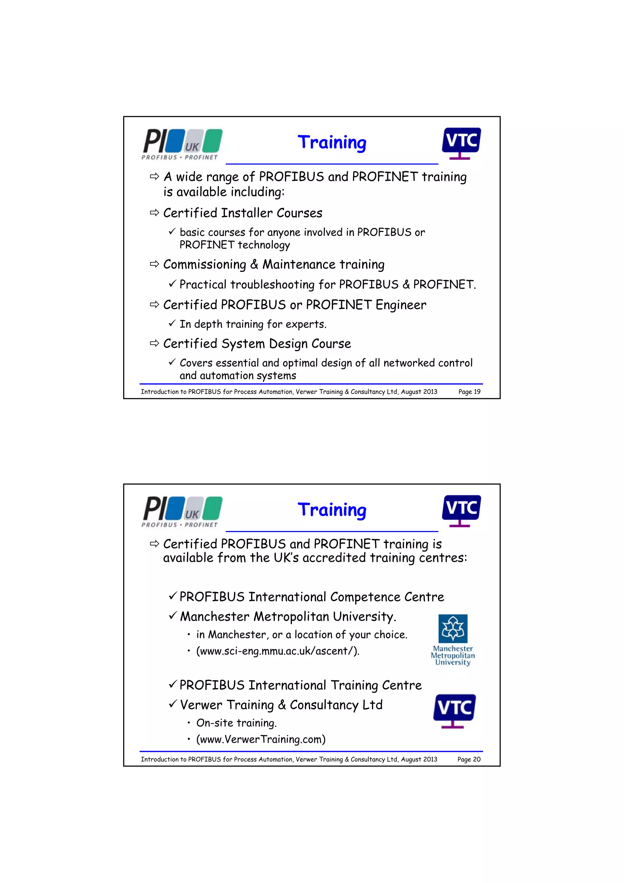 Introduction to profibus for process automation andy verwer | PDF