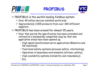 Introduction to PROFIBUS and PROFINET - andy verwer | PDF