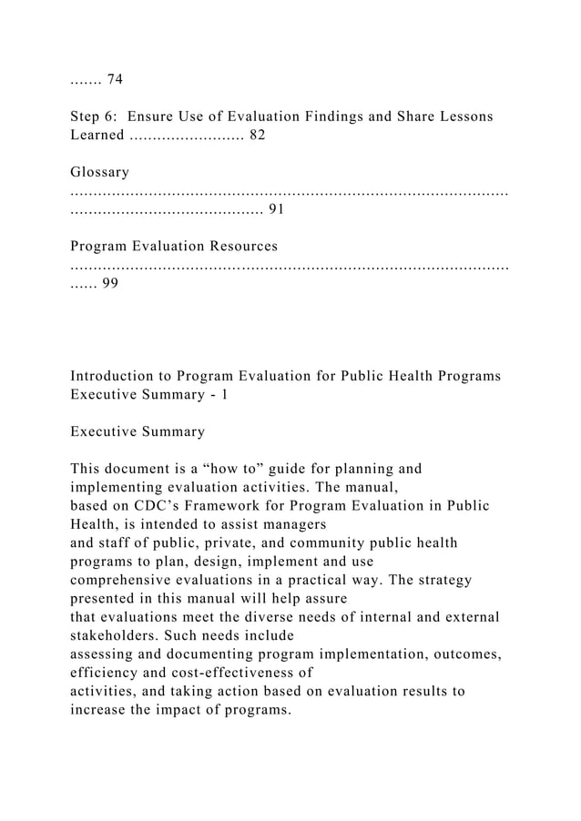 Introduction to Program Evaluation for Public Health.docx