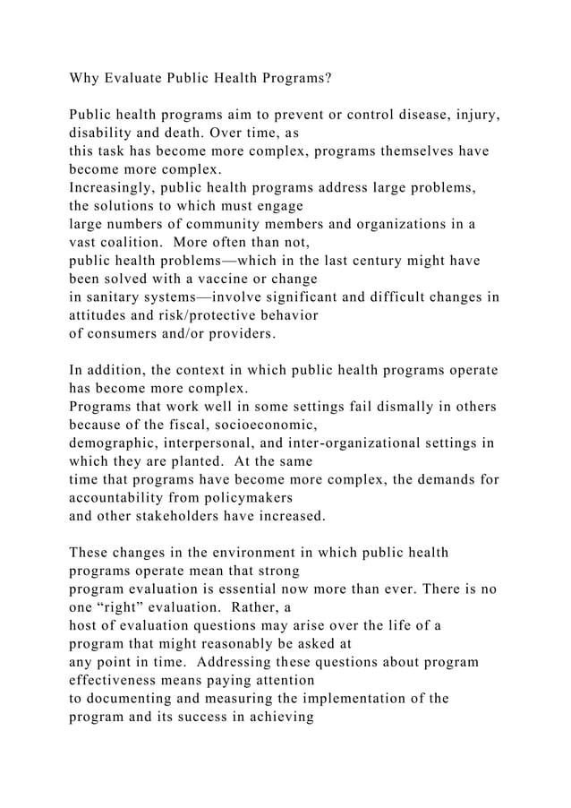 Introduction to Program Evaluation for Public Health.docx