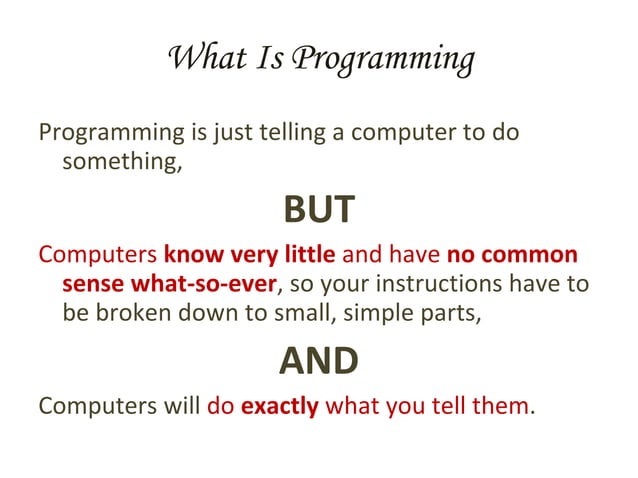 Introduction To Programming | PPT