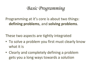 Introduction To Programming | PPT