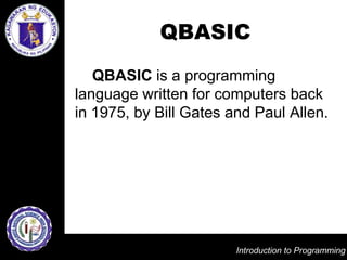 Introduction to programming | PPT