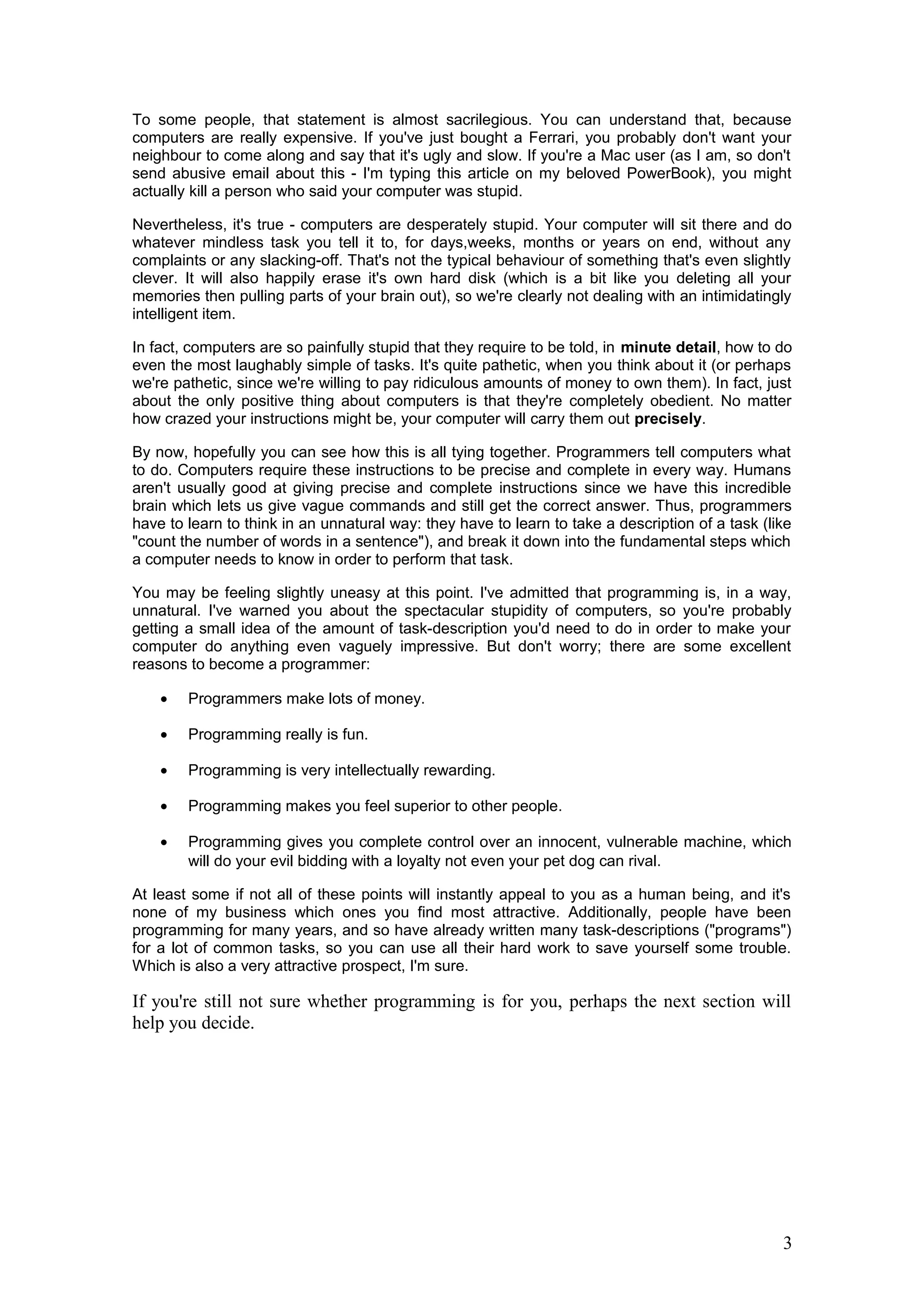 Introduction to programming | DOC