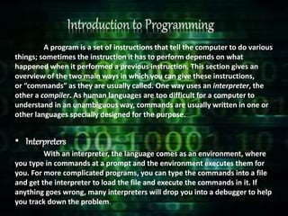 Introduction to programming | PPT