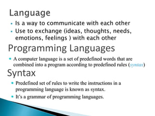 Introduction to Programming Concepts By Aamir Saleem Ansari | PPT