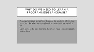 Introduction to programming | PPT