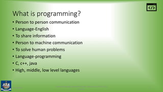 Introduction to programming | PPT
