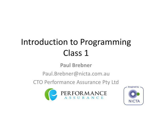 Introduction to programming - class 1 | PDF | Programming Languages ...