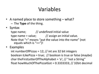 Introduction to programming - class 2 | PDF | Programming Languages ...