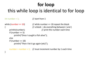 Introduction to programming - class 4 | PPT