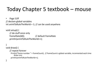 Introduction to programming - class 5 | PPT