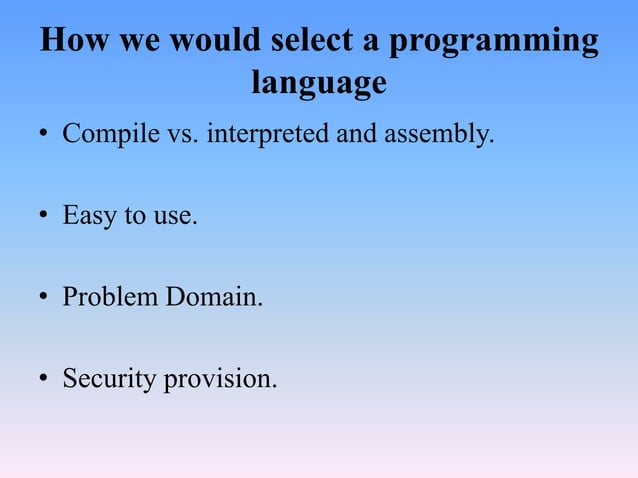 Introduction to programming languages | PPT