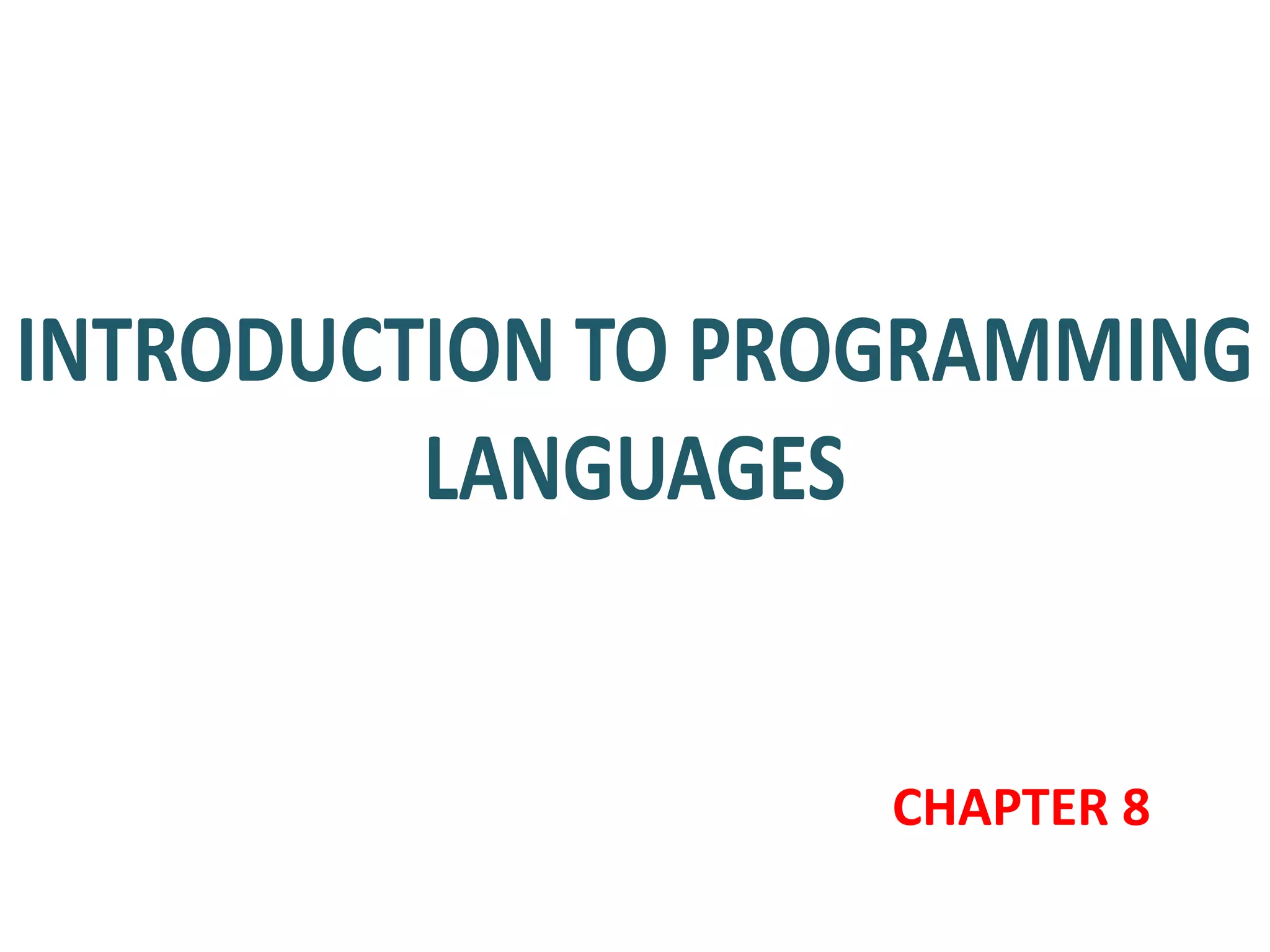 Introduction to programming languages | PPT Introduction to programming languages | PPT