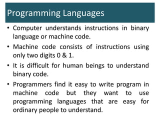 Introduction to programming languages | PPT