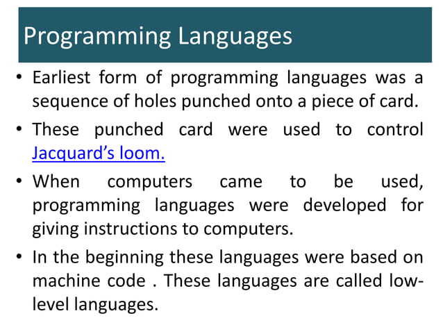 Introduction to programming languages | PPT