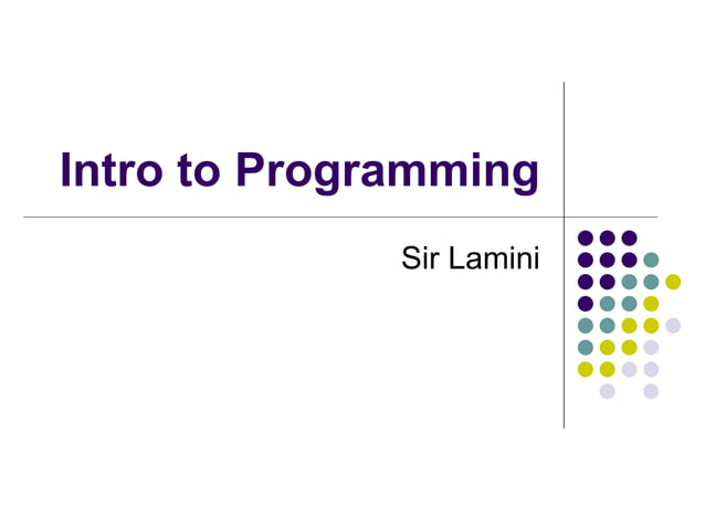 Introduction To Programming Using Scratchppt