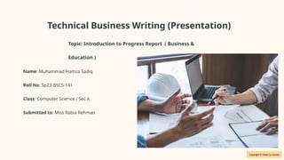 Introduction to Progress Report .pptx