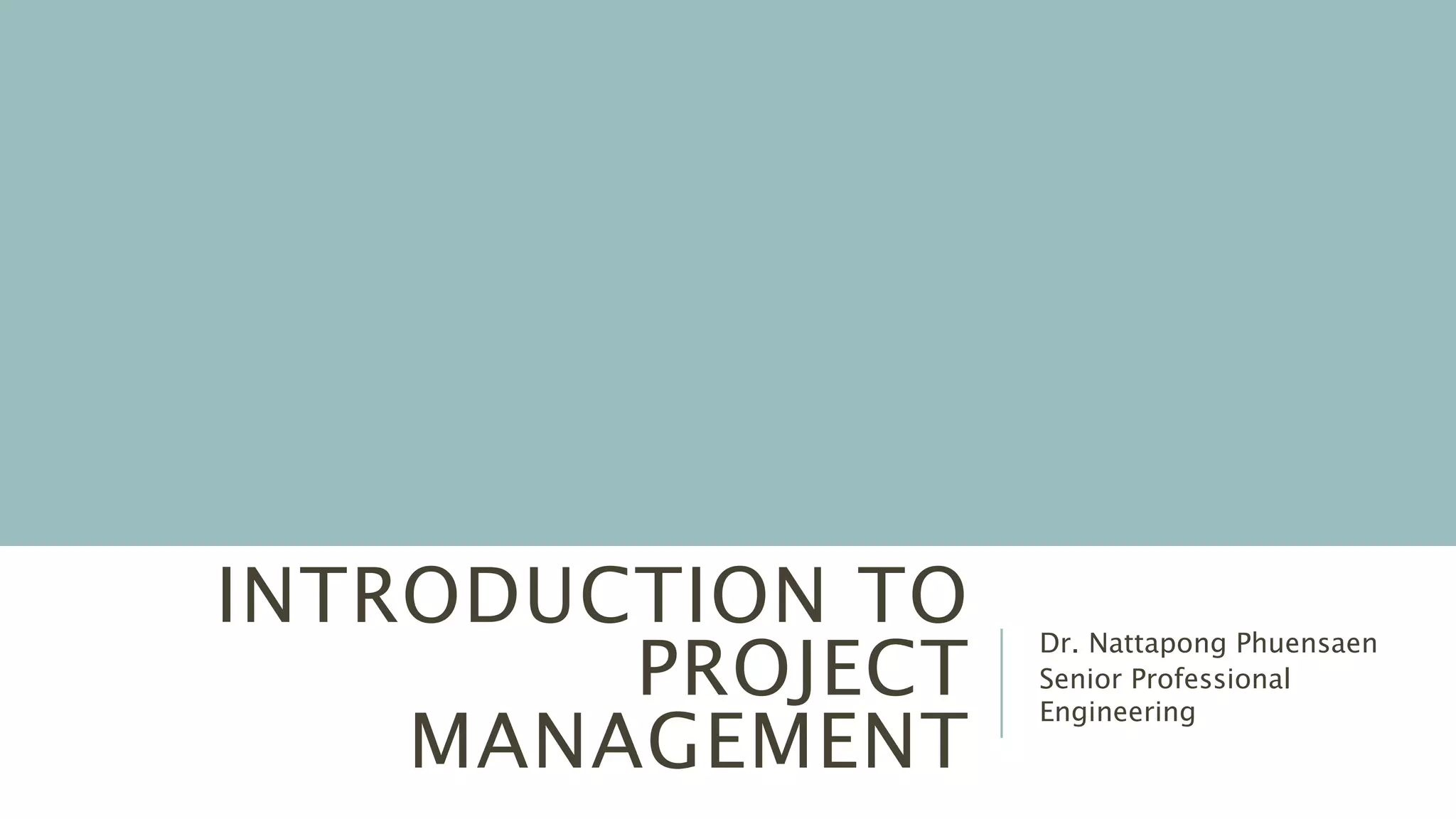 Introduction to project management | PPT