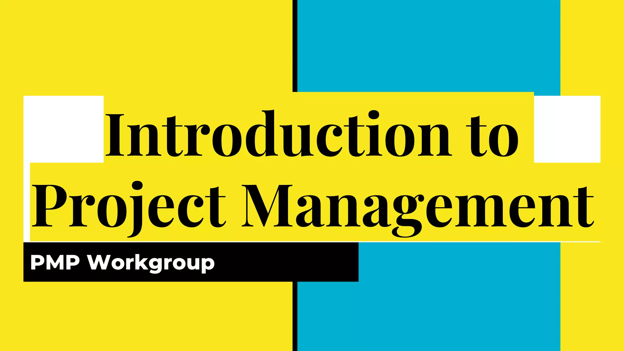 Introduction to Project Management - PMP Workgroup | PPT