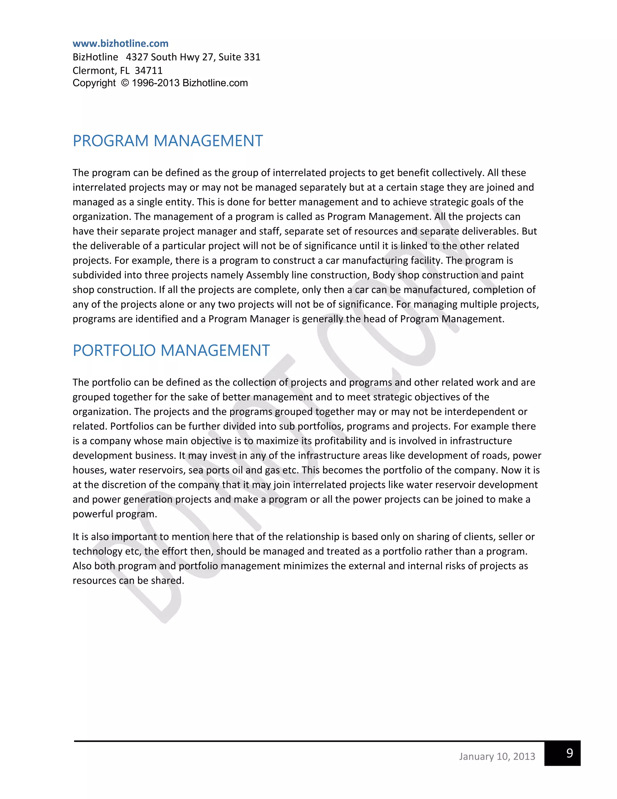 Introduction to project, program & portfolio management | PDF