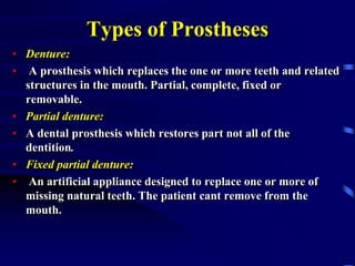 Introduction to Prosthodontics CD .ppt