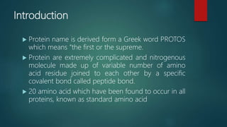Introduction to protein and classification by sohail | PPTX