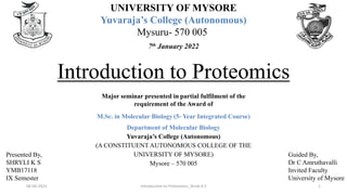 Introduction to proteomics | PPTX