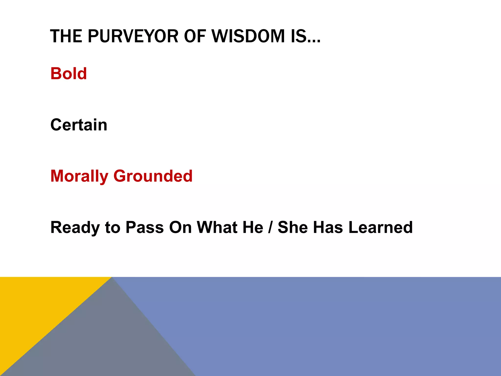 Introduction To Proverbs Part One Ppt