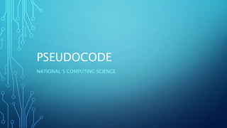 Introduction to Pseudocode | PPTX