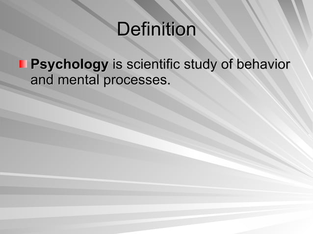 Introduction to psychology | PPT