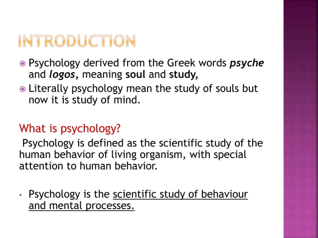 Introduction to psychology | PPTX
